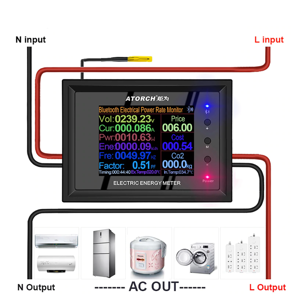 Voltímetro Digital Ac 50-300v Ac Vatímetro Con Bluetooth - Fabricación ...